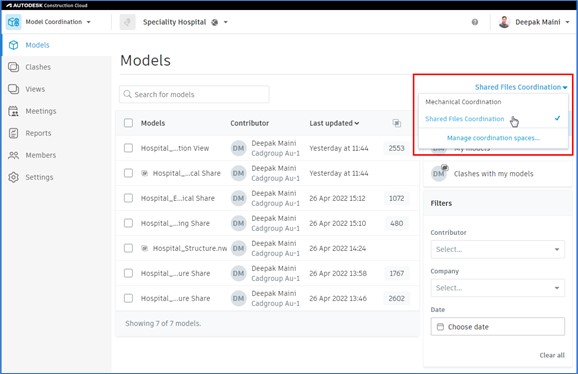 Task 2: Deselect Unwanted Models and Views from Automated Clash Checks